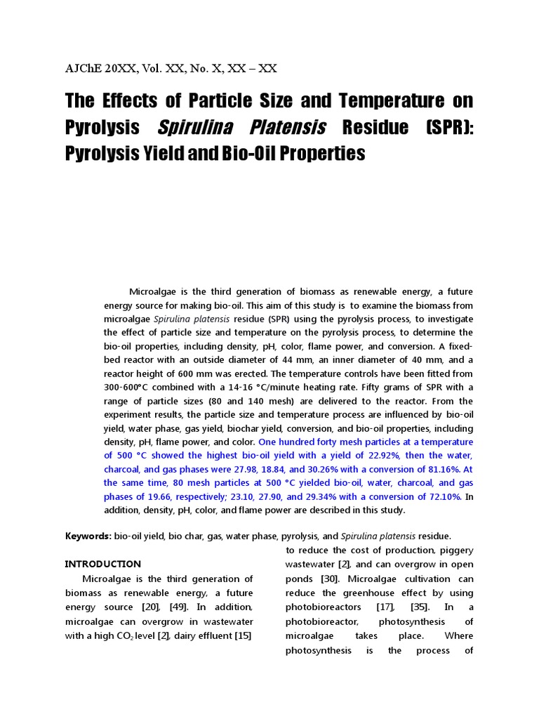 1 RV | Download Free PDF | Algae Fuel | Pyrolysis