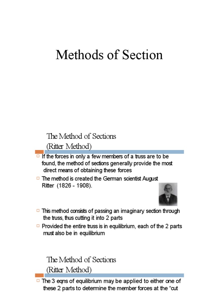 Lecture 6 Methods of Section | PDF | Truss | Chemical Equilibrium