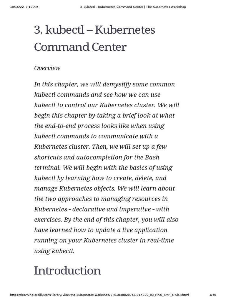 Kubectl Kubernetes Command Center The Kubernetes Workshop Pdf 4033