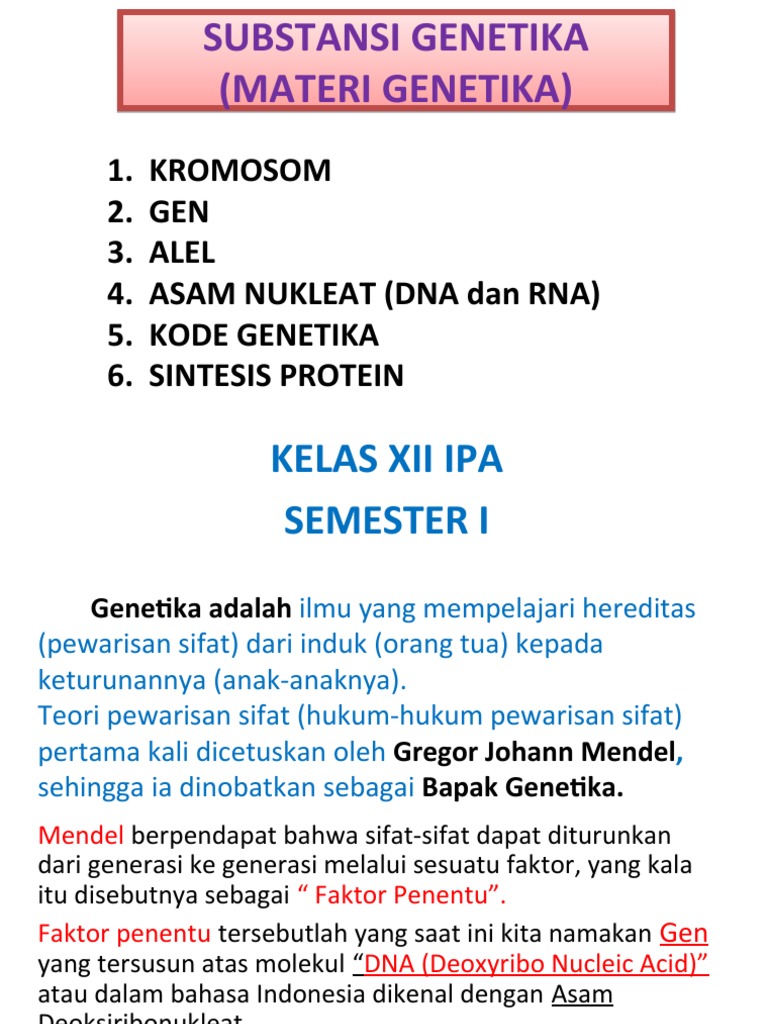 Substansi Genetika | PDF | Sains & Matematika