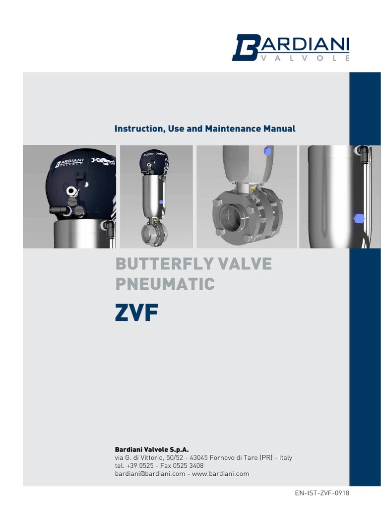 Bardiani Butterfly Valve Pneumatic ZVF | PDF | Valve | Leak