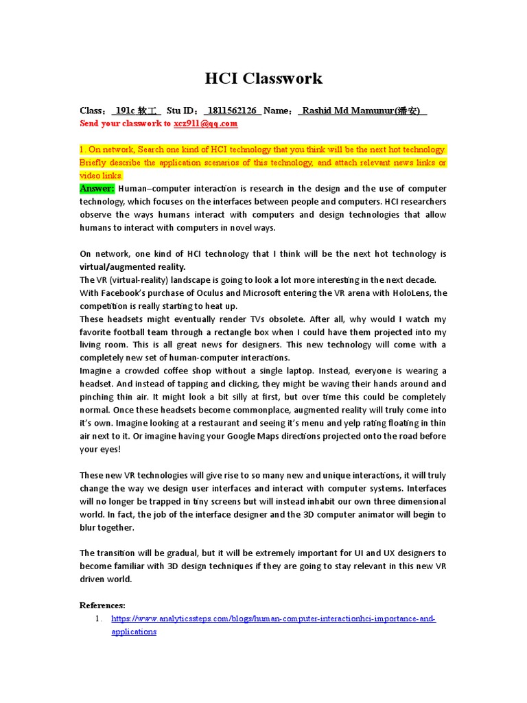 Future HCI Technologies: VR & Drowsiness Detection | PDF | Virtual ...
