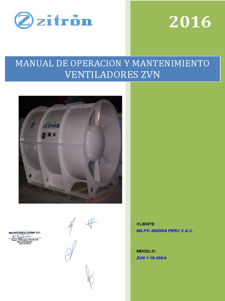 Manual de Ventiladores ZVN - Milpo Andina | PDF | Tecnología
