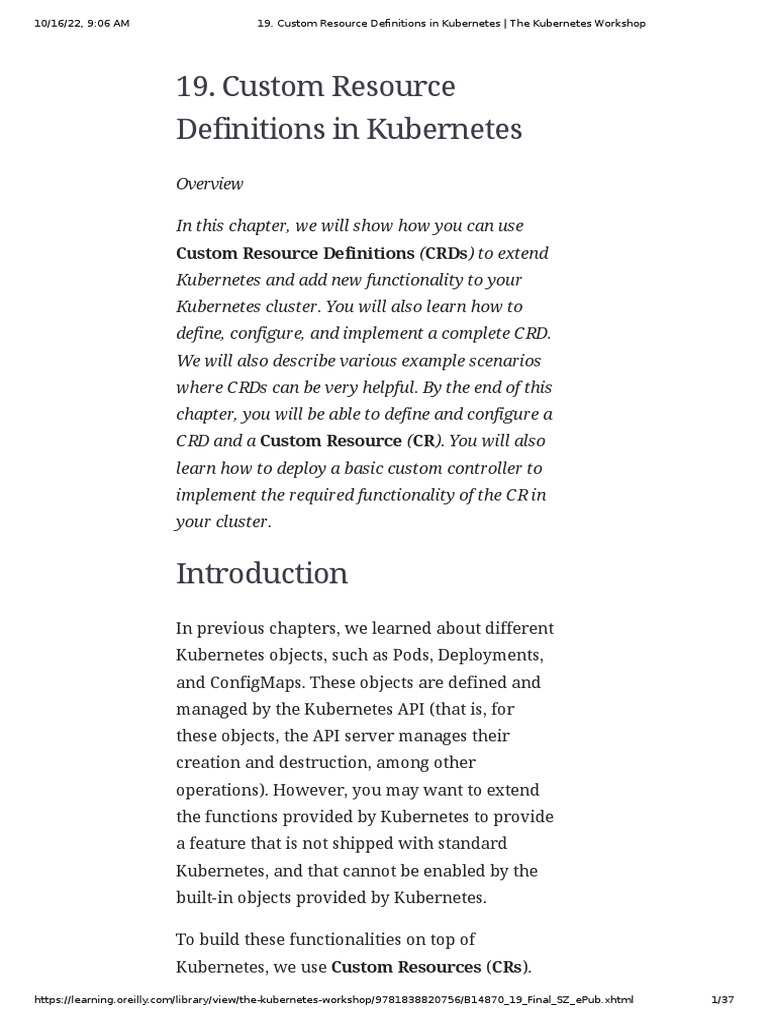 Custom Resource Definitions in Kubernetes - The Kubernetes Workshop ... Custom Resource Definitions in Kubernetes - The Kubernetes Workshop ...