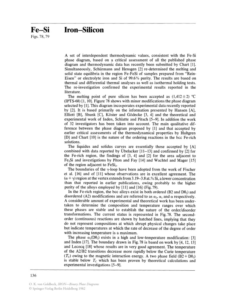Fe-Si: Iron-Silicon | PDF | Phase (Matter) | Phase Diagram