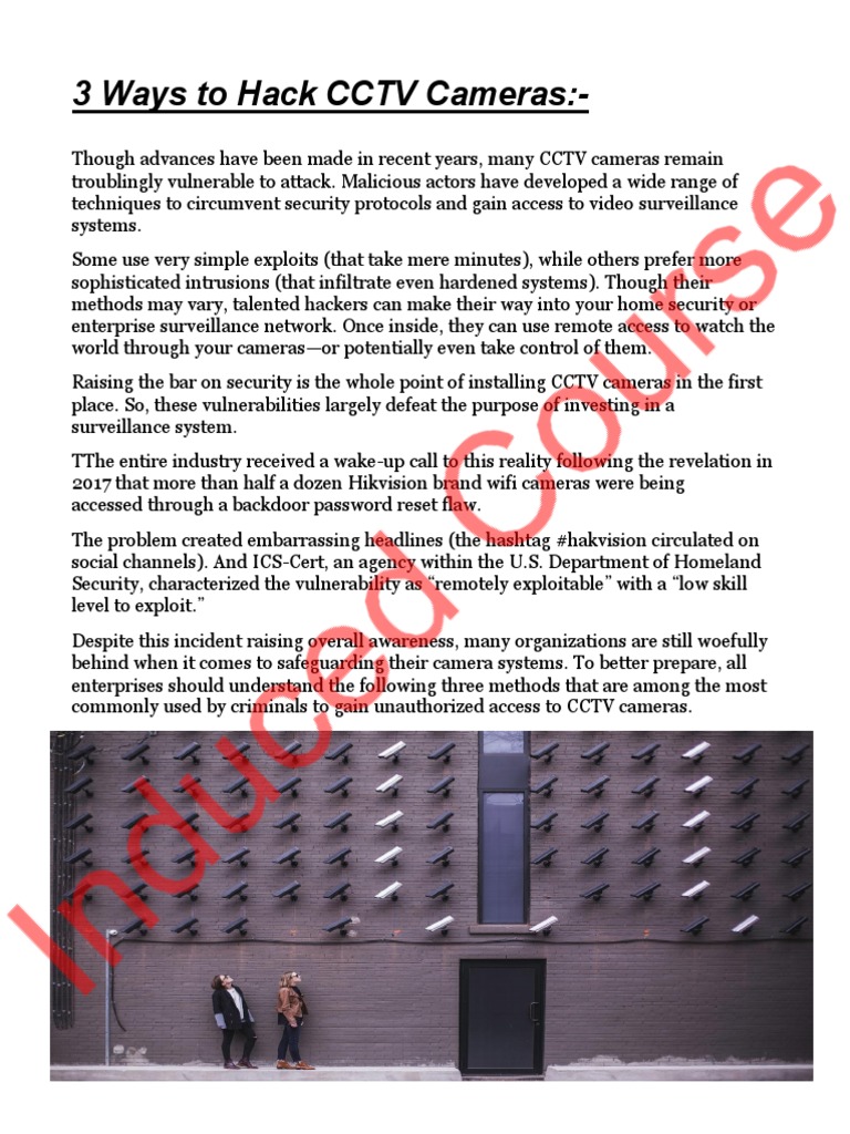 3 Ways To Hack CCTV Cameras | PDF