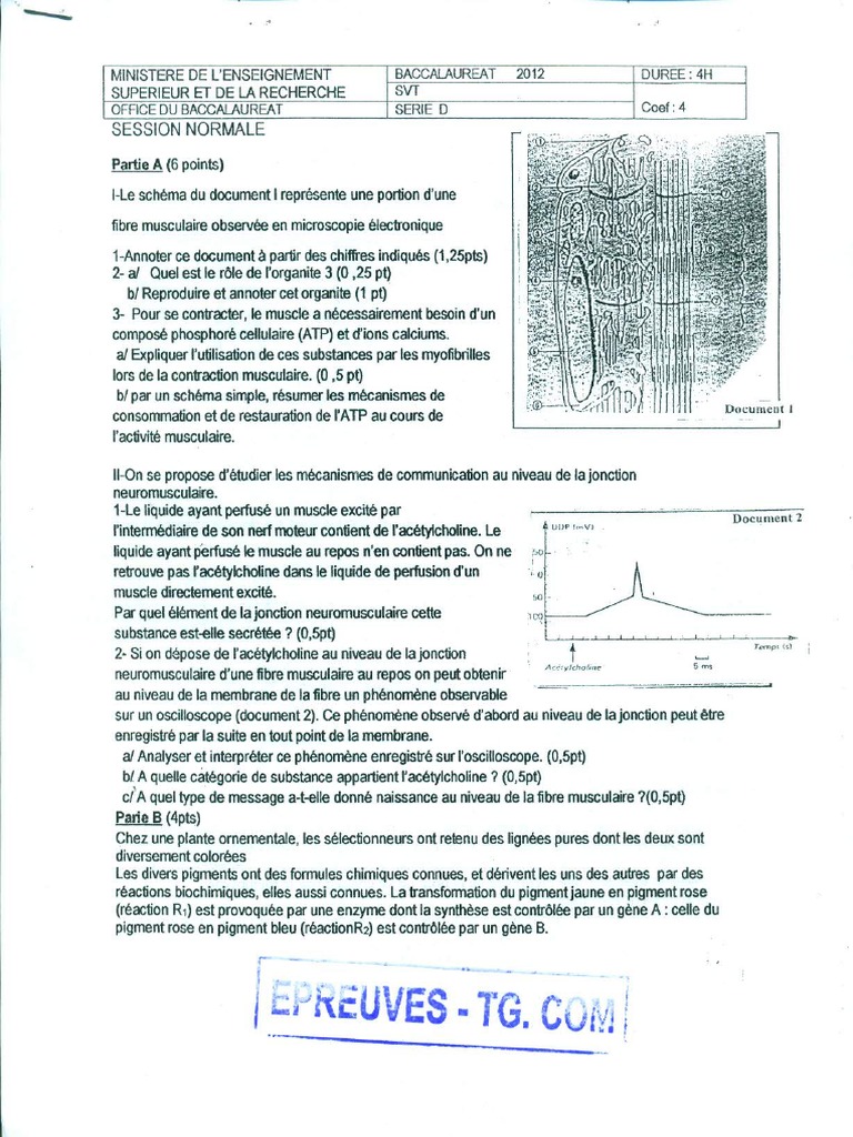 Bac D SVT 2012 | PDF