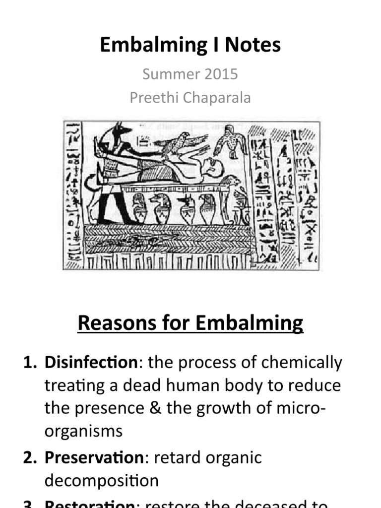 Embalming I Full Semester | PDF | Decomposition | Personal Protective ...