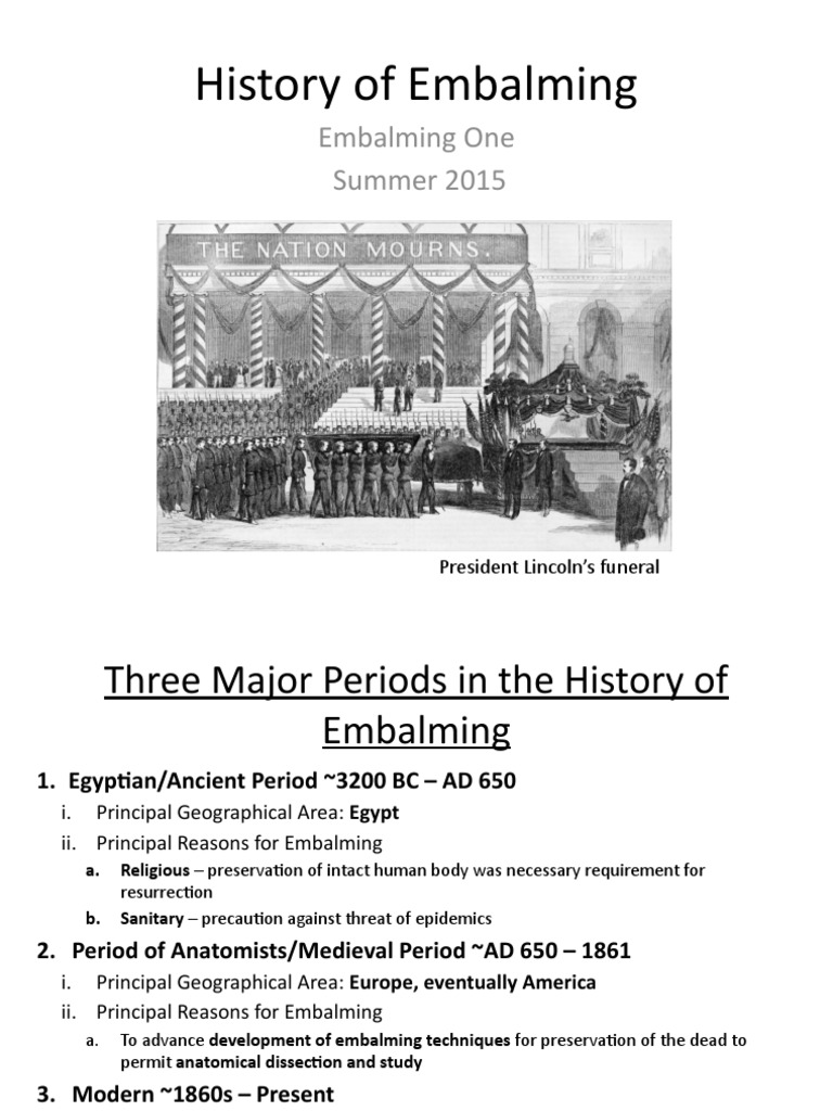 History of Embalming - Embalming I | PDF | Mummy | Ancient Egypt