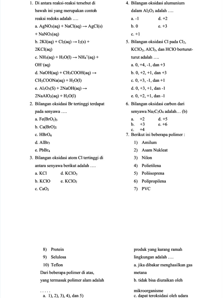 Soal Kimia Farmasi Kelas Xii | PDF