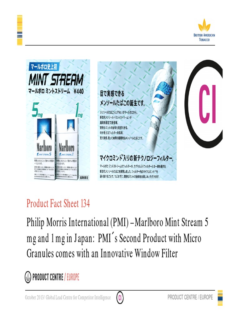 Product Fact Marlboro Mint Stream | PDF | Cigarette | Taste
