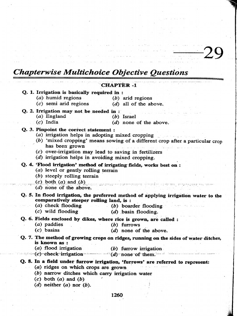 Chapter 29, Chapterwise Multichoice Objective Questions and Answers | PDF