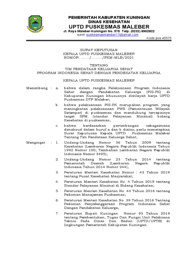 Sk. Tim Pendataan Pis-Pk | PDF