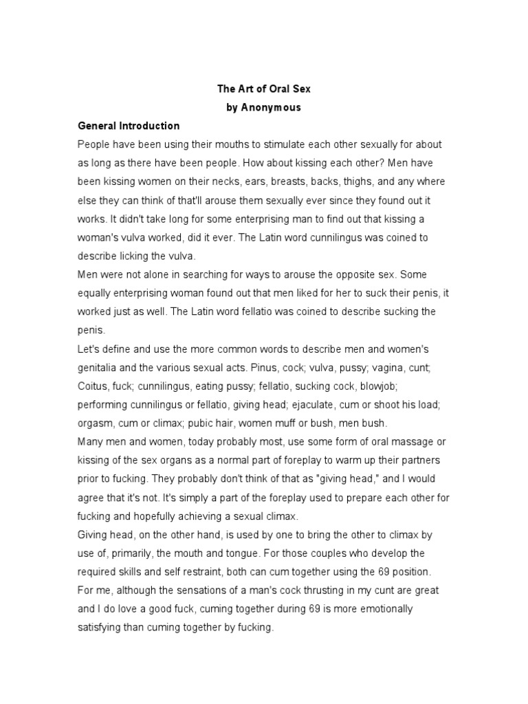 The Art of Oral Sex | PDF | Self-Improvement | Lifestyle