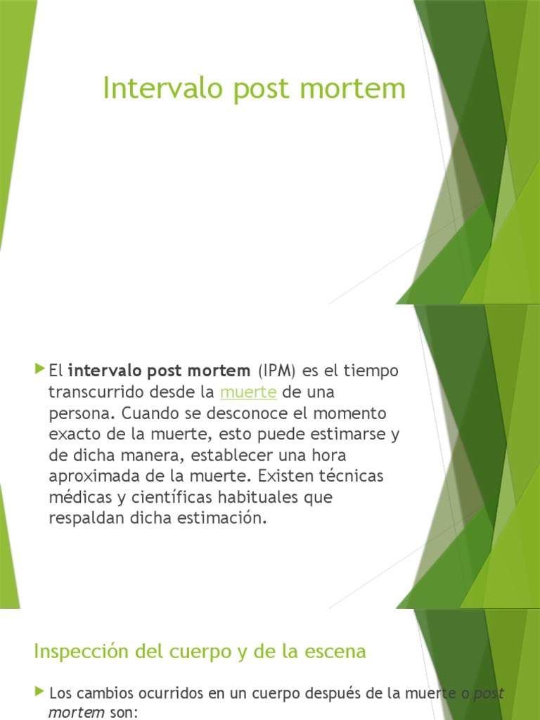 Intervalo Post Mortem | PDF | Descomposición
