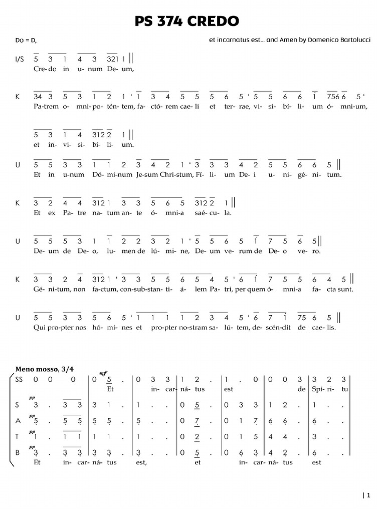CREDO III - Et Incarnatust Est by Bartolucci | PDF