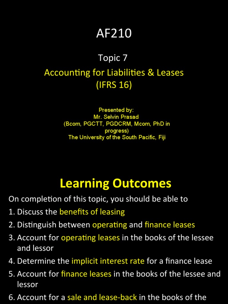 IFRS 16: Accounting for Leases | PDF | Lease | Economies