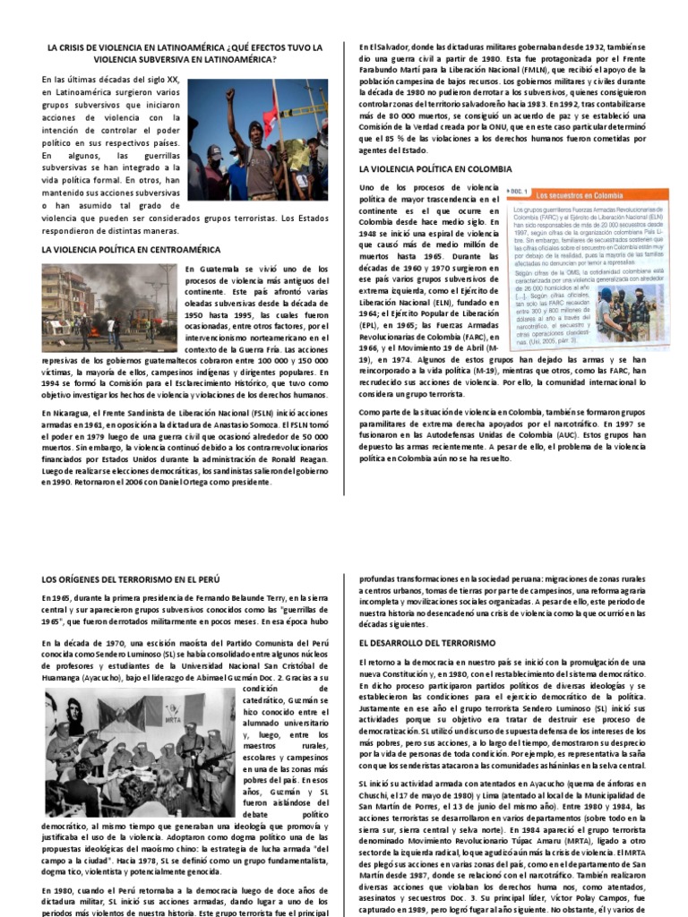 La Crisis De Violencia En Latinoamérica Pdf Gobierno