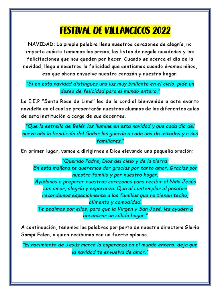 Festival de Villancicos 2022 | PDF | Navidad | Villancicos