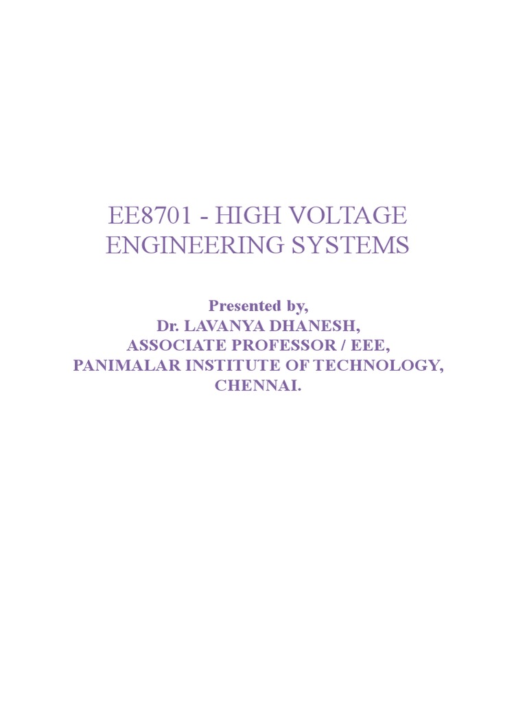 Ee 8701 Hve Unit-1 | PDF | Science & Mathematics