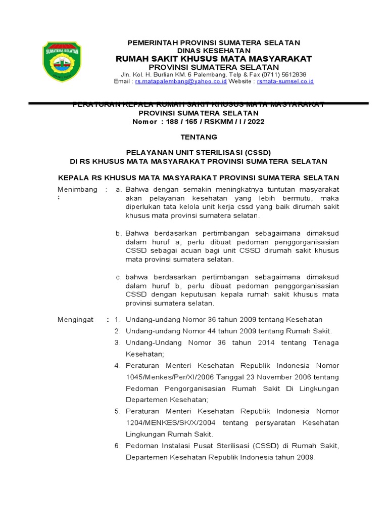 Peraturan Kepala CSSD 2022 (Fix) | PDF