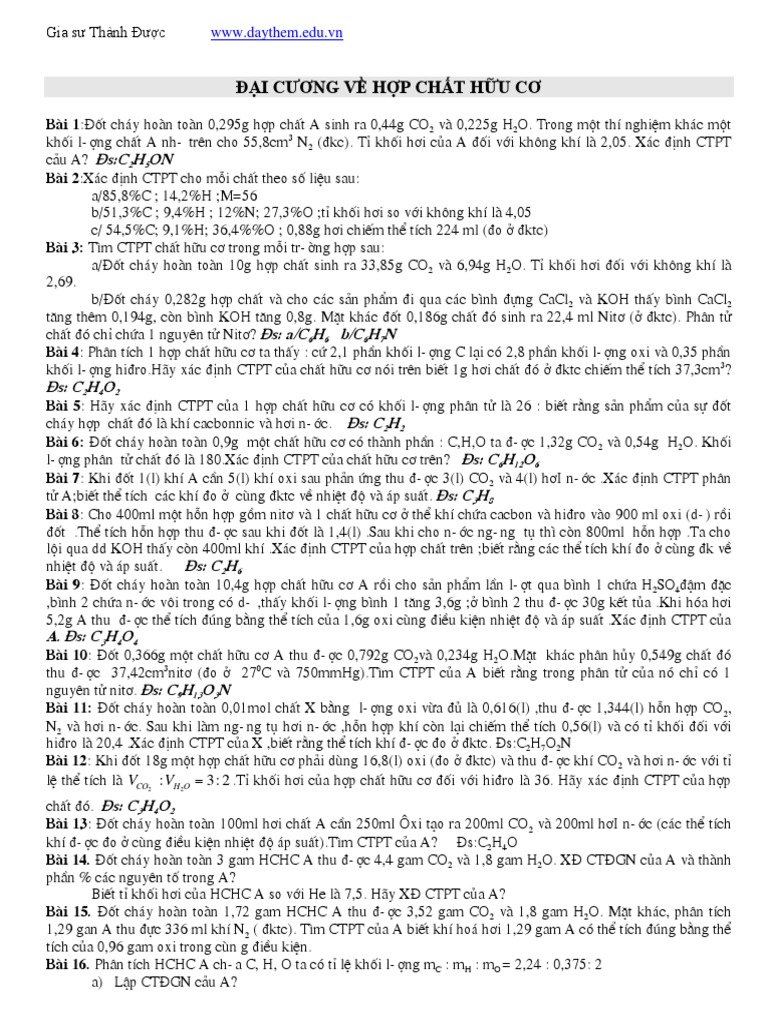 Bai Tap Tu Luan Hoa Huu Co 11 Bai Tap Tu Luan Hoa Huu Co 11 | PDF