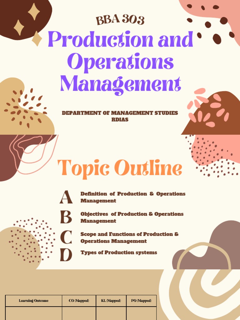 1 INTRODUCTION TO POM | PDF | Operations Management | Mass Production