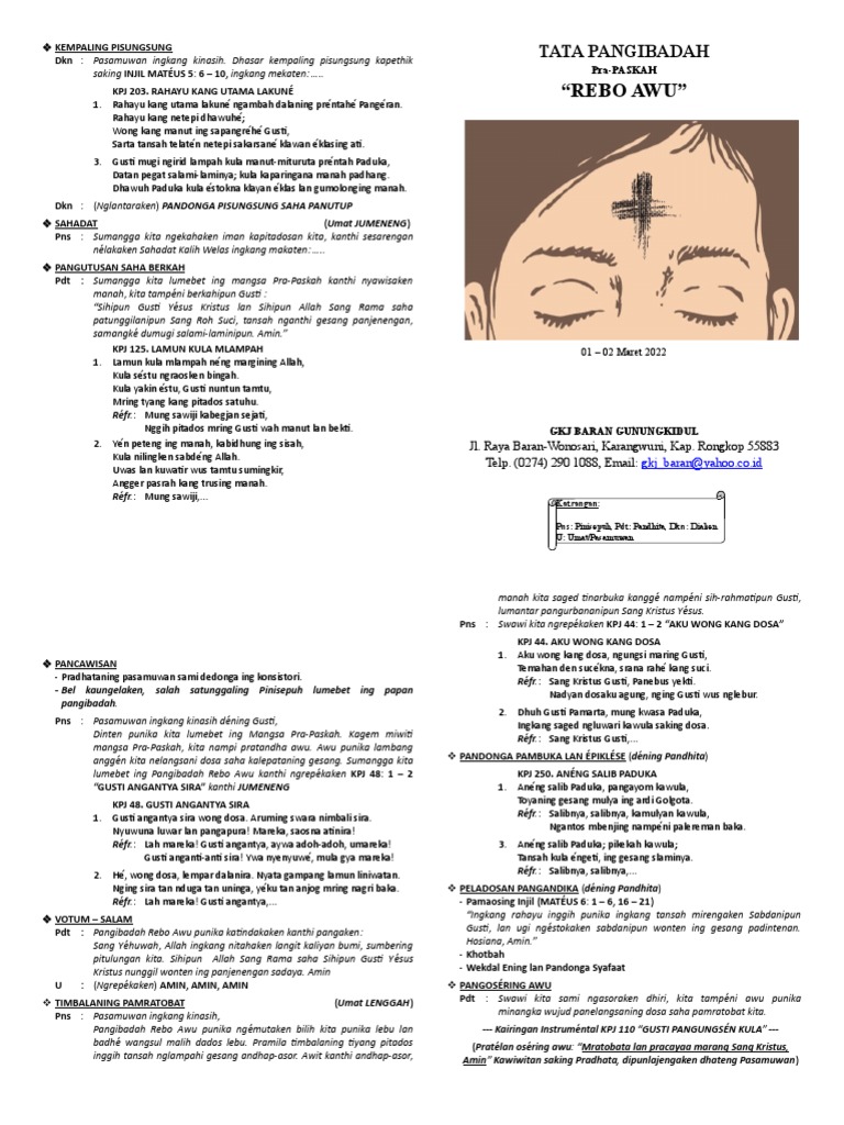 Tata Pangibadah Rebo Awu 2022 | PDF