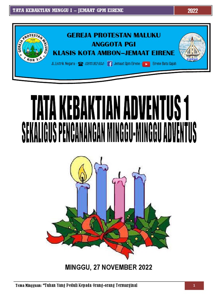 Tata Kebaktian Adventus 1 Sekaligus Pencanangan-1 | PDF
