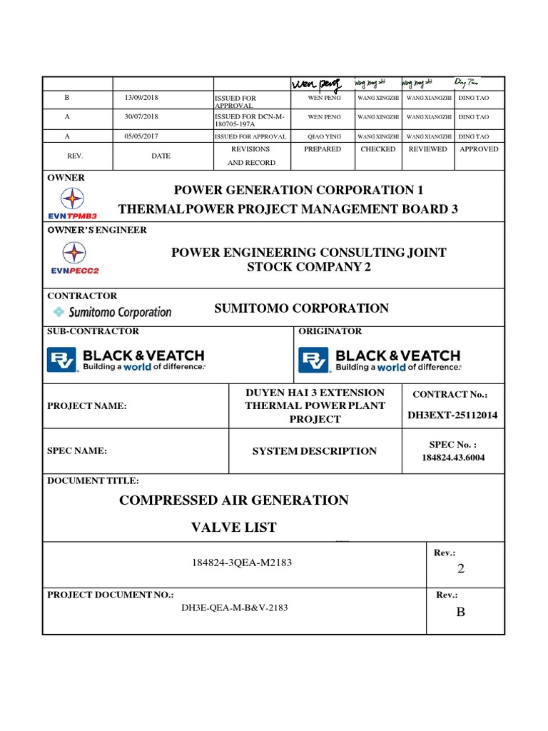 Valve List Compress Air System | PDF | Valve | Manufactured Goods