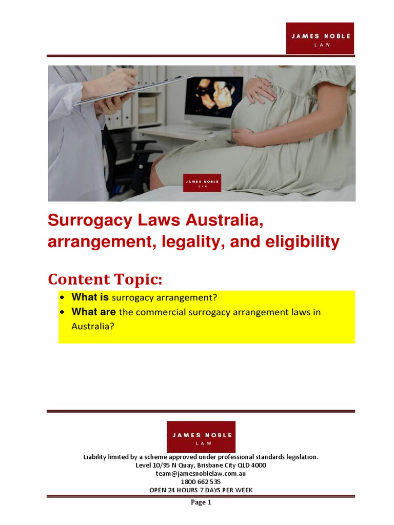 Surrogacy Laws Australia, Arrangement, Legality, and Eligibility | PDF | Surrogacy | Parent