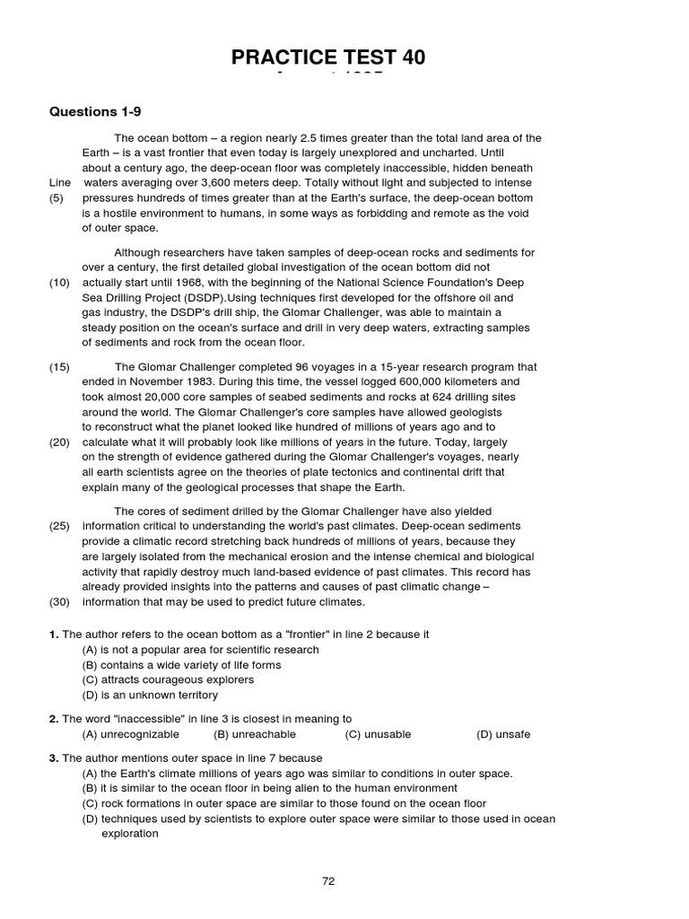 TOEFL PBT Practice Test | PDF | Organic Foods | Earth Sciences