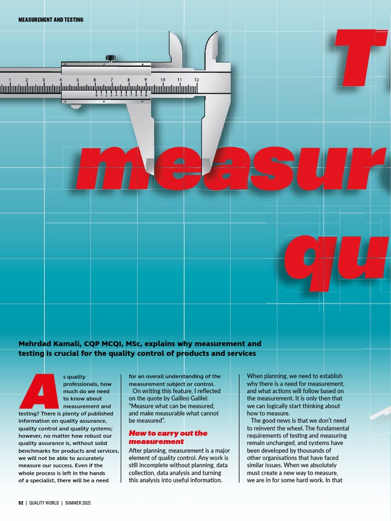The Measurement of Quality PDF | Download Free PDF | Calibration | Accuracy And Precision