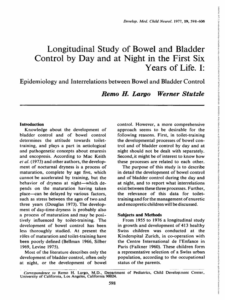 Bowel and Bladder Control Development | PDF | Clinical Medicine | Urology