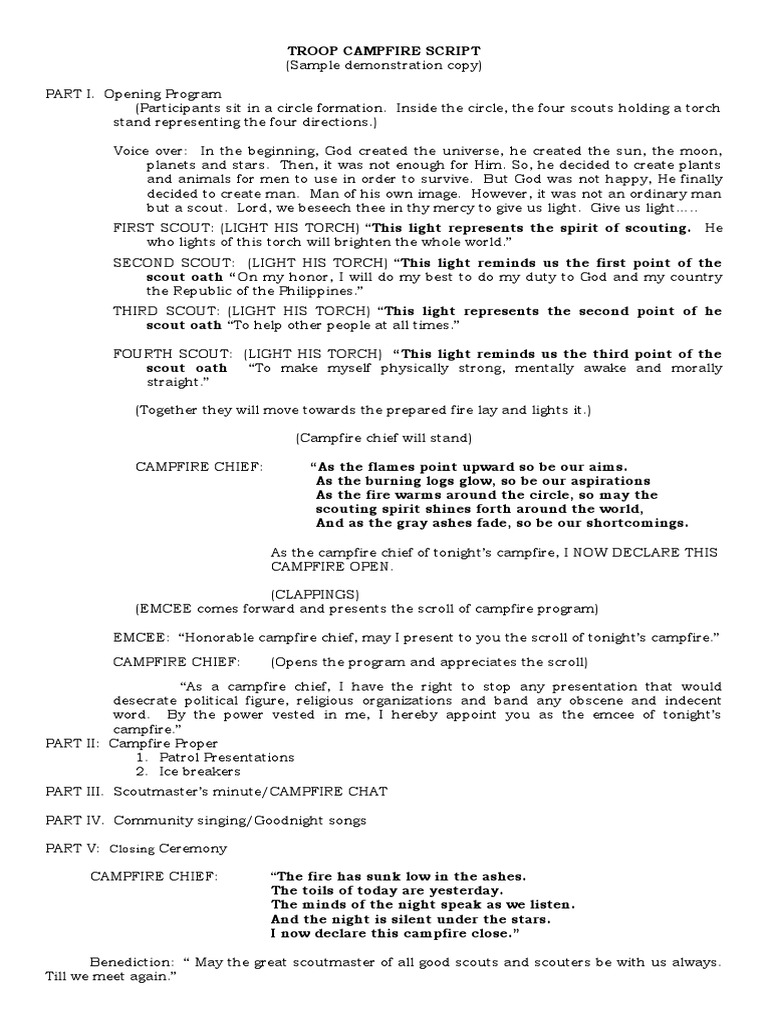 Troop Campfire Script | PDF