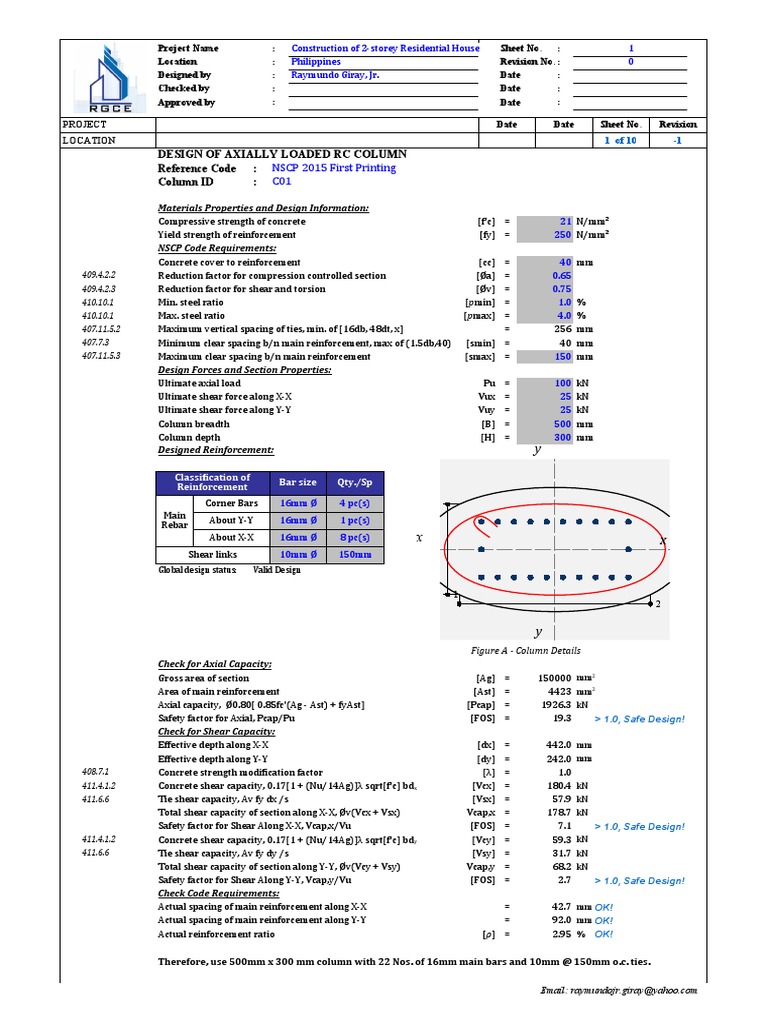 RC Column - Axially Loaded - NSCP by RGCE | PDF | Applied And Interdisciplinary Physics | Civil ...