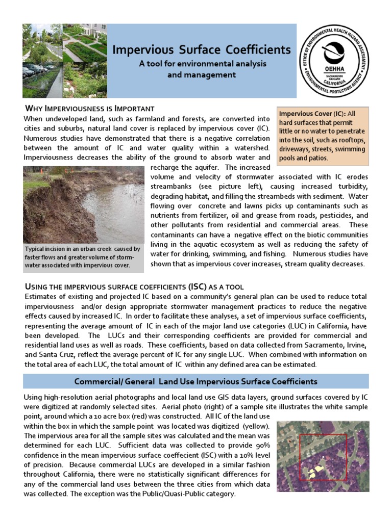 Impervious Surface Coefficients | Download Free PDF | Stormwater | Sampling (Statistics)