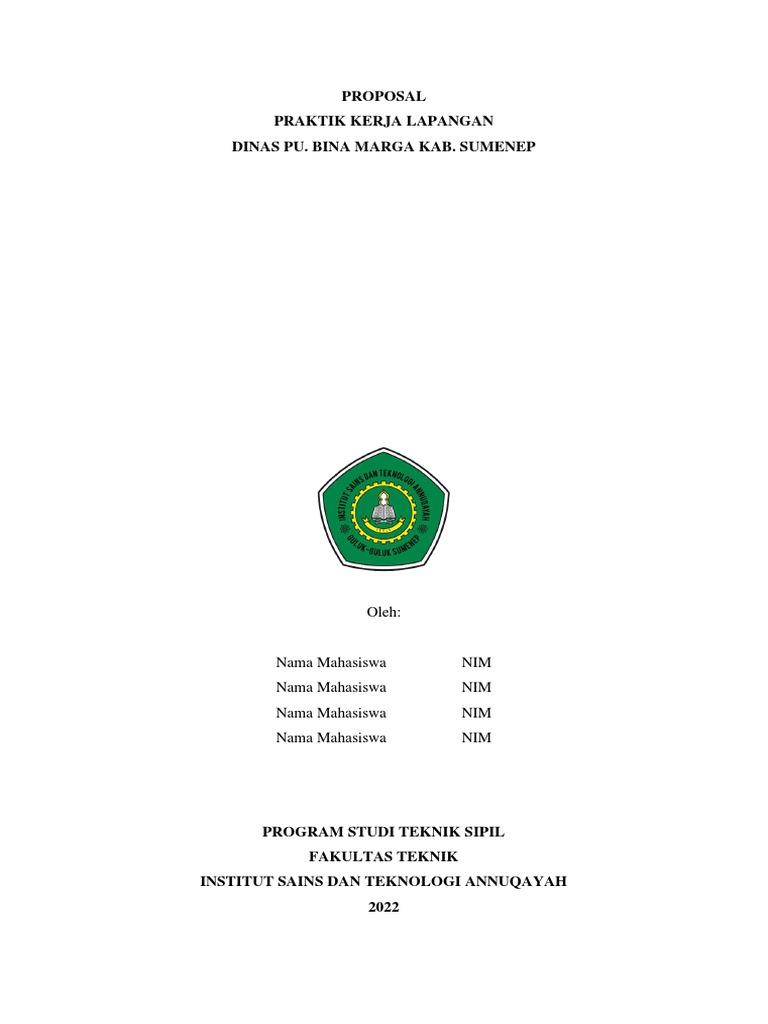 Template Proposal PKL FTEKNIK | PDF