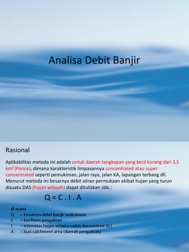 Analisa Debit Banjir Metode Rasional | PDF