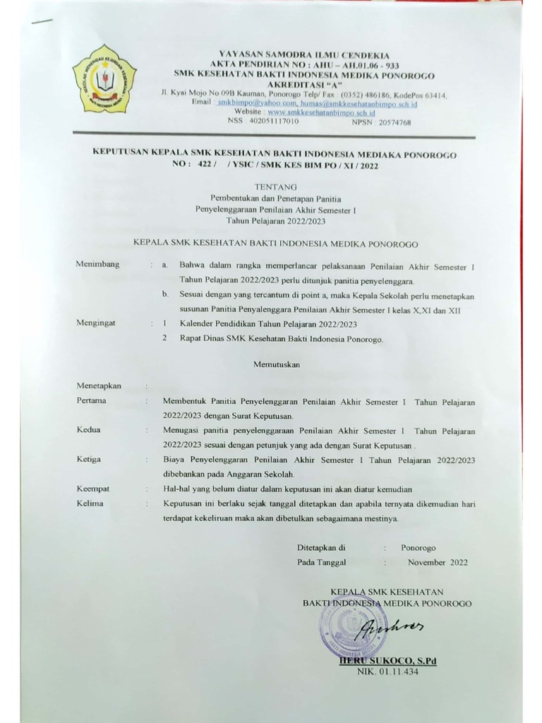 SK Pas 1 2022-2023 | PDF