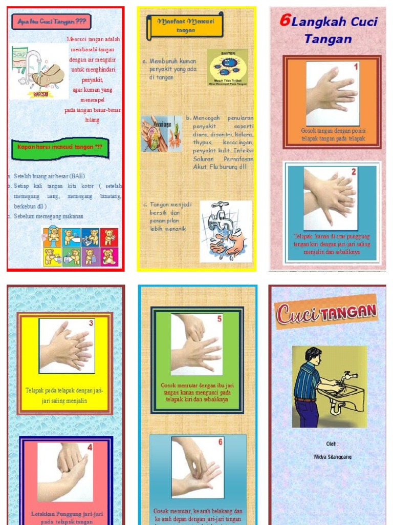 Leaflet 6 Langkah Cuci Tangan | PDF