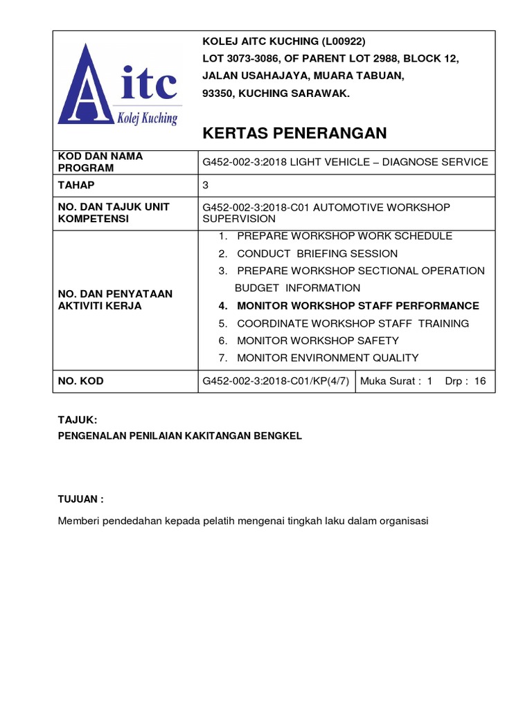 Kertas Penerangan C01 - (Wa4-7) | PDF
