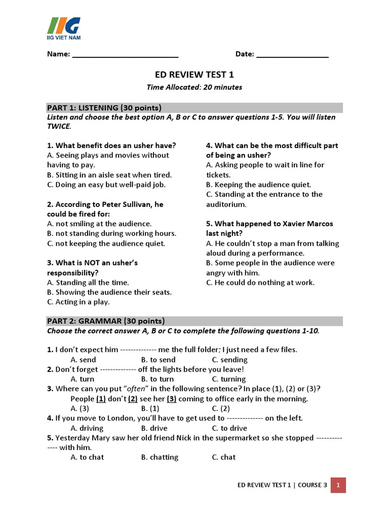 1 - ED Review Test 1 | PDF