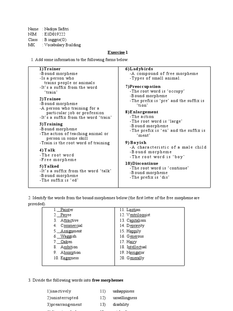 Assignment | PDF | Lexical Semantics | Morphology