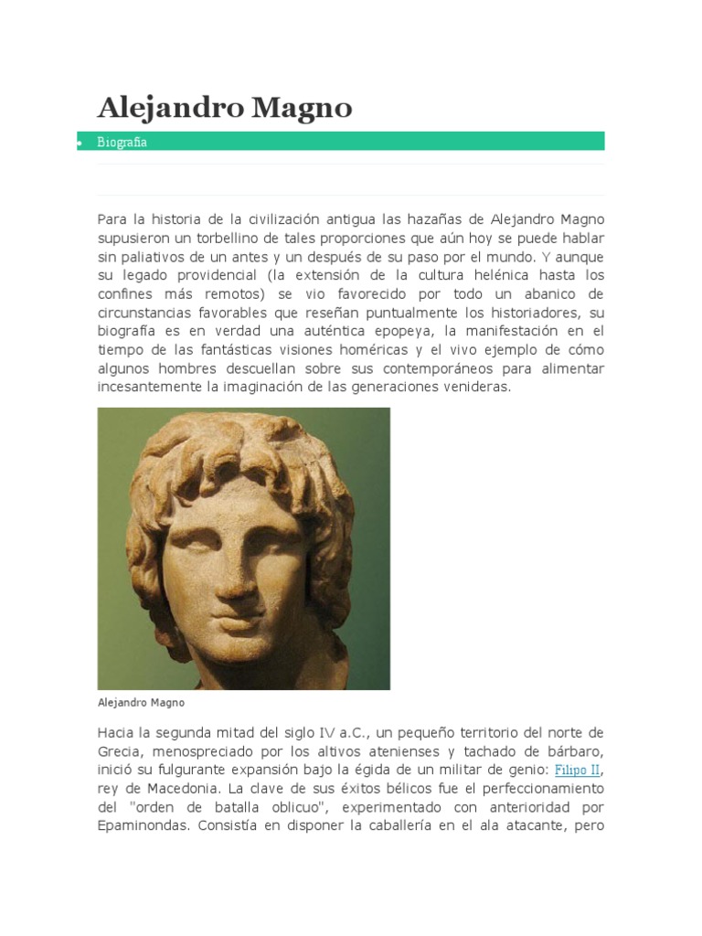 Alejandro MAgno | PDF | Macedonia (antiguo reino) | Alejandro el Grande