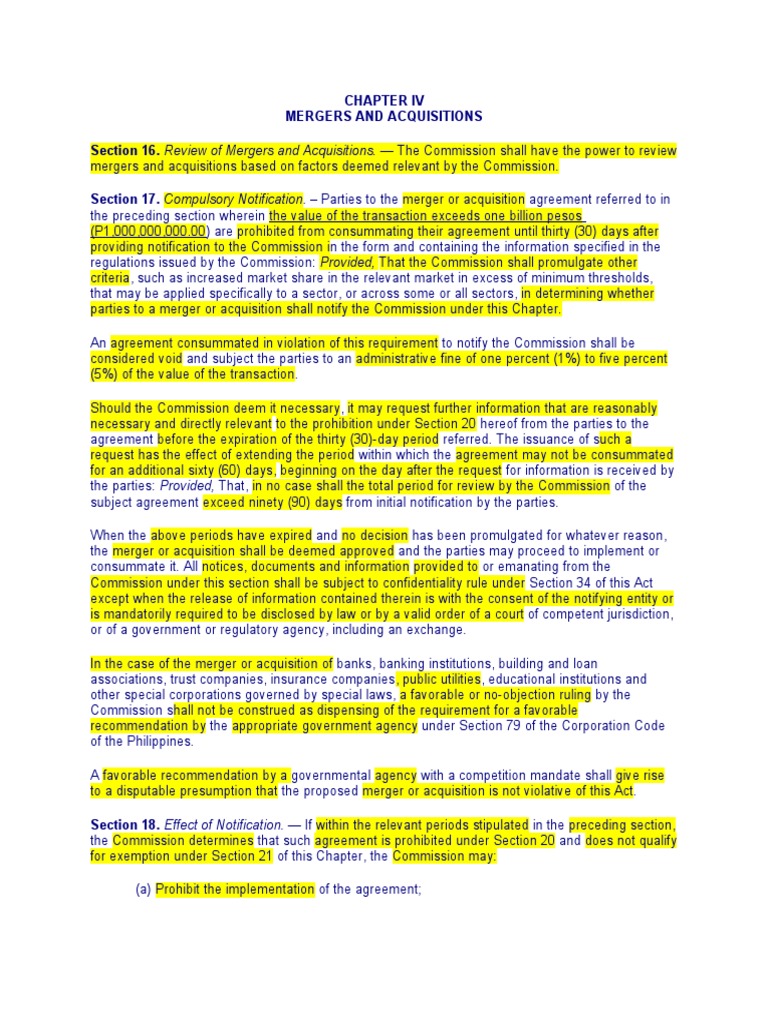Competition Law | PDF | Mergers And Acquisitions | Stocks