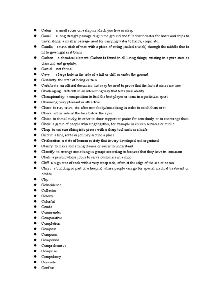 A Compendium of Key Terms: Definitions for Common Words | PDF