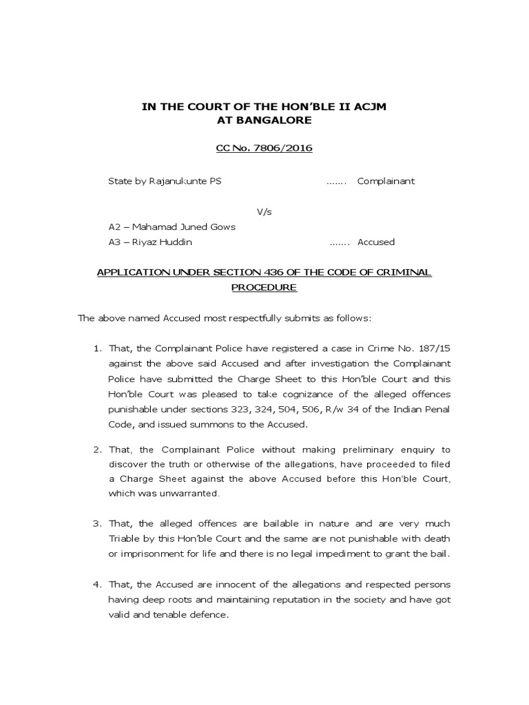 Bail Application 436 - Sanjay Soni | PDF | Bail | Crimes Bail Application 436 - Sanjay Soni | PDF | Bail | Crimes
