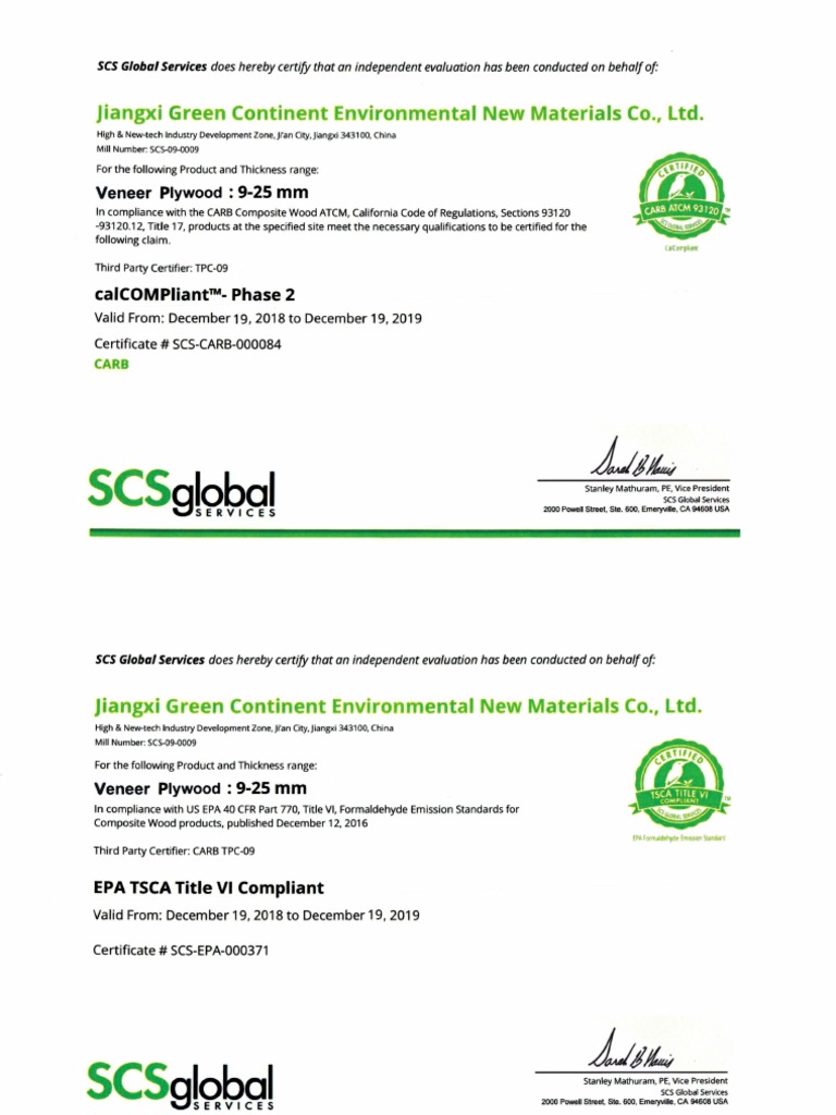 TSCA For Plywood | PDF