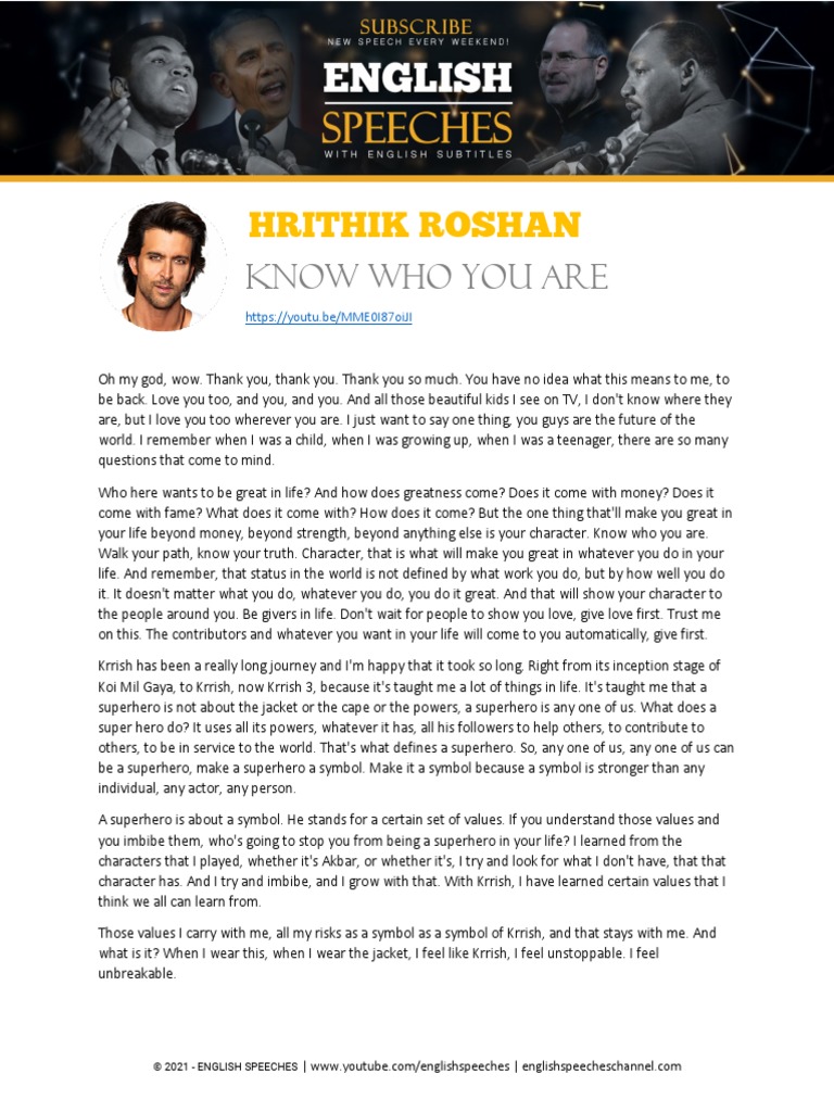 PDF Transcript - Hrithik Roshan | PDF